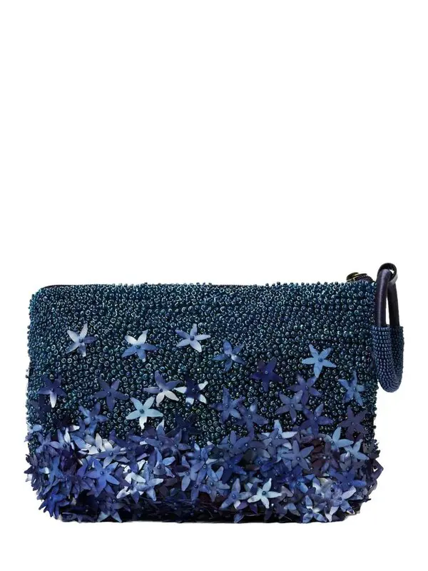 Nannacay Floral-appliqué Clutch Bag - Blue
