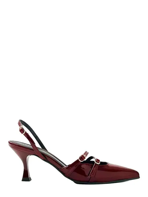 ALOHAS 75mm Leather Heeled Pumps - Red