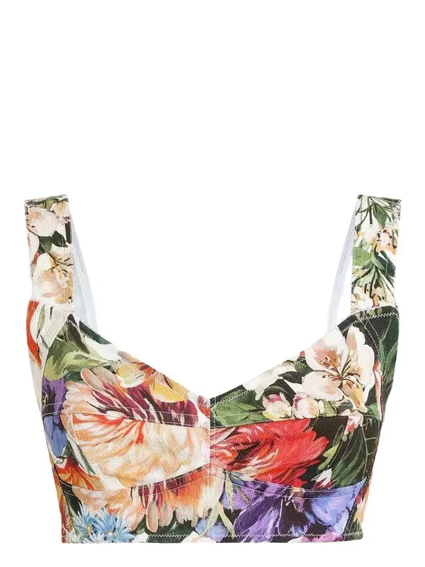 Dolce & Gabbana Floral-print Bralette Top - White