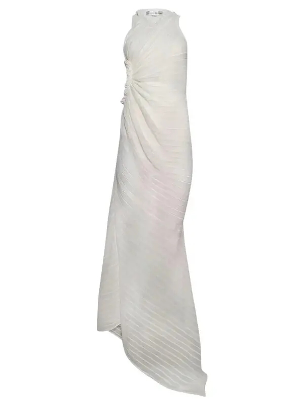 Victoria Beckham Gathered Sleeveless Dress - White