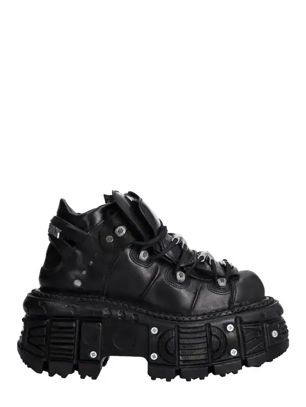 NEW ROCK Lace-up Platform Sneakers - Black