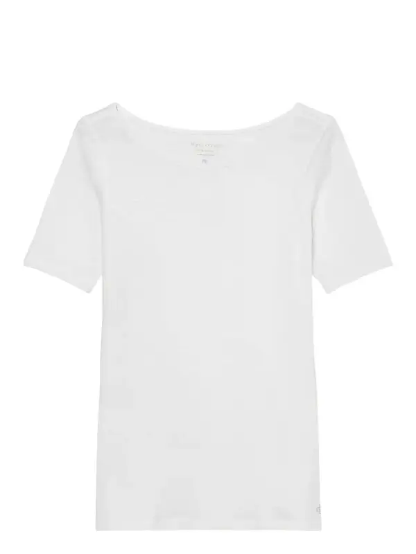 Marc O'polo Boat-neck Short-sleeve Top - White