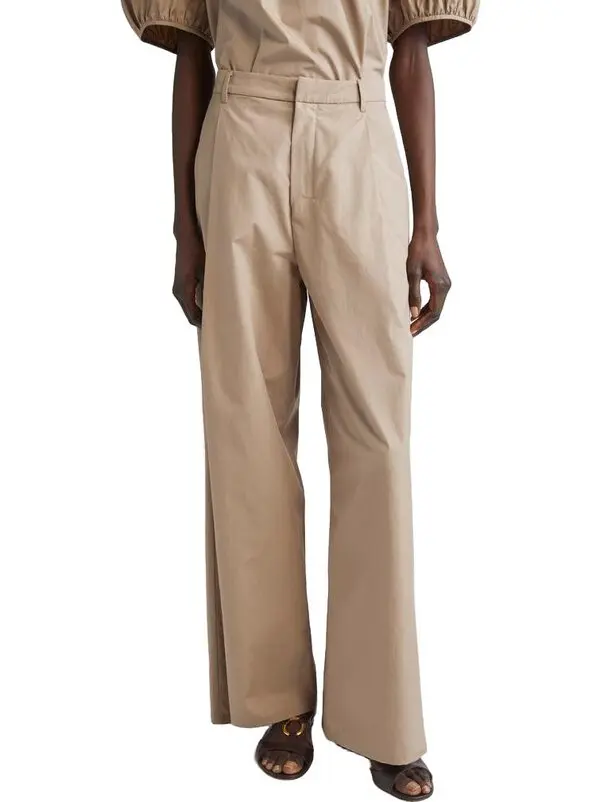 Max Mara Nora Wide-leg Pleated Pants - Turtledove