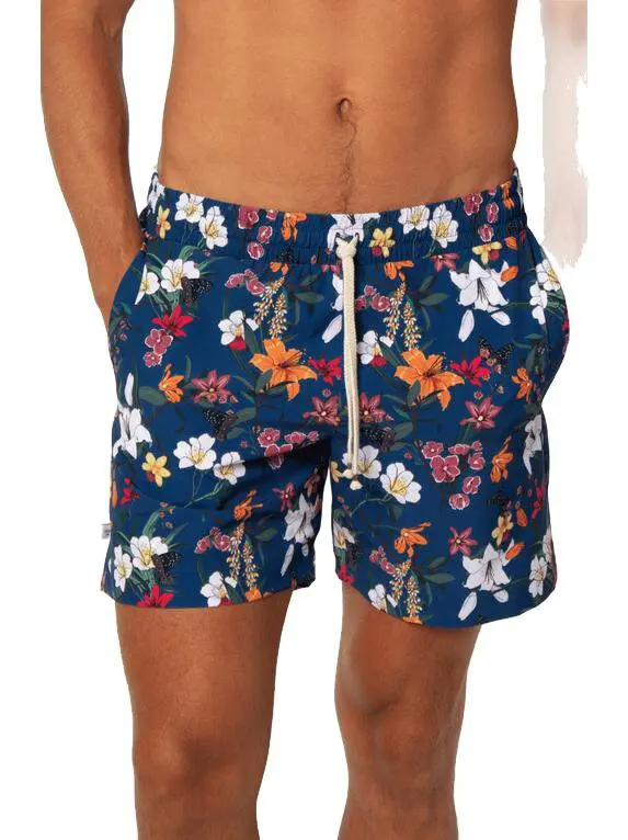 LEISURE LAB Bloom Swim Trunks - Costal