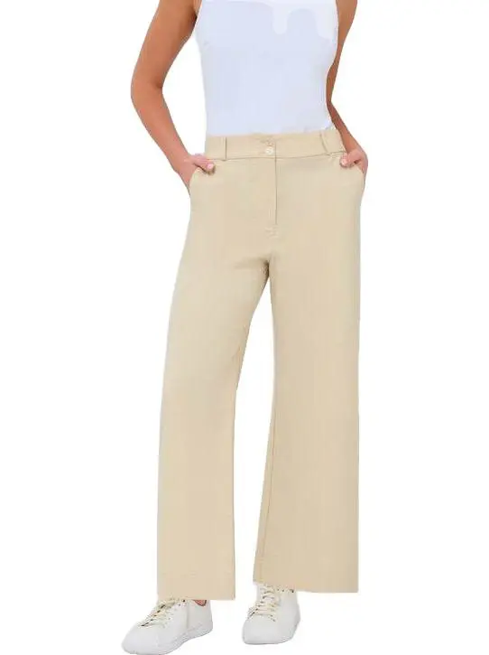 Anatomie Ivanna Performance Cotton Cropped Flare Pant - Wheat