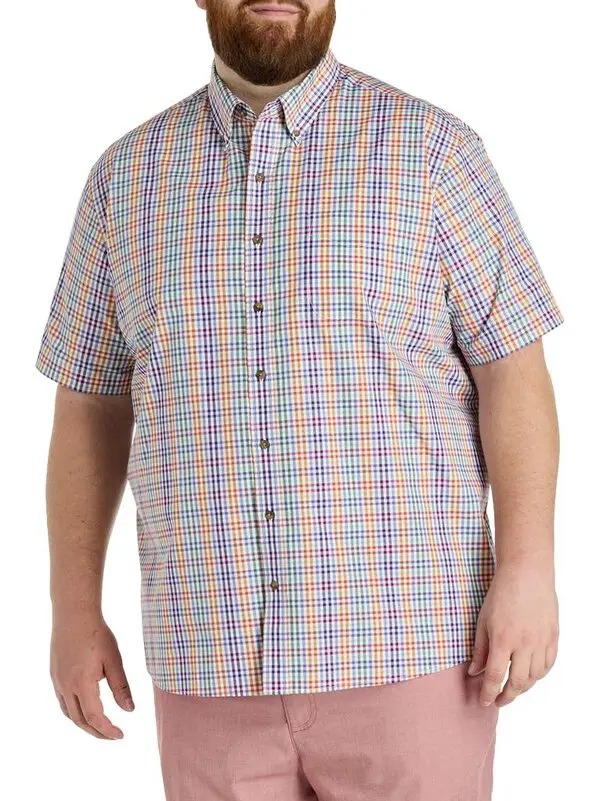 HARBOR BAY BY DXL Big & Tall Easy-care Check Sport Shirt - Multi
