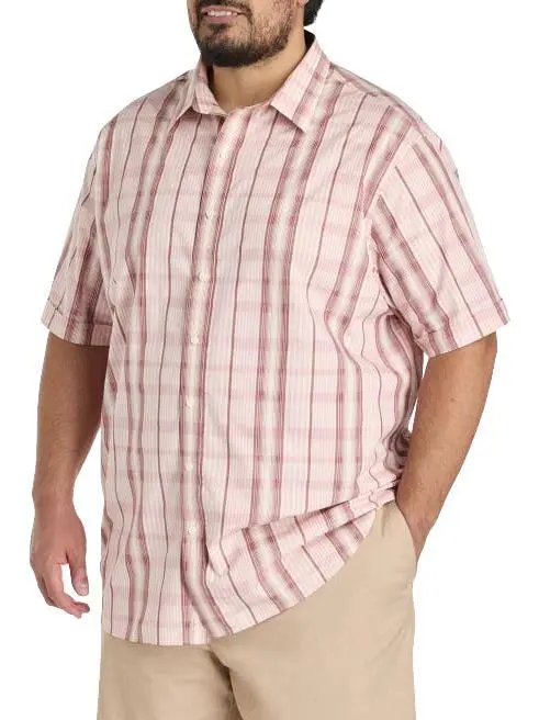 SYNRGY BY DXL Big & Tall Plaid Sport Shirt - Pink Multi