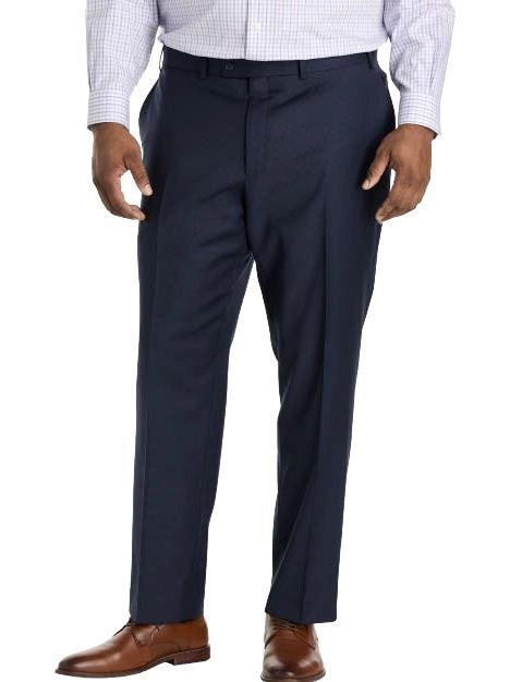 JV REFLEX Big & Tall Flat-front Suit Pants - Navy