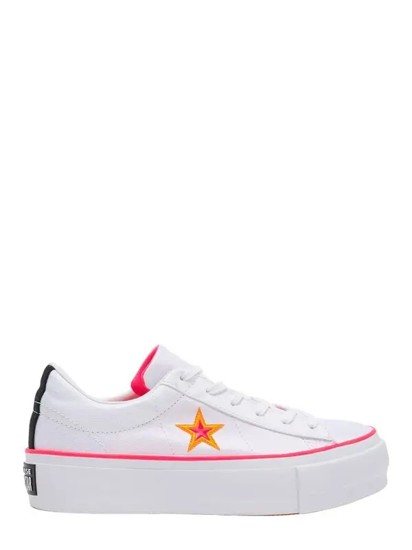 CONVERSE One Star Platform Carnival Colorblock Sneakers - White/racer Pink/orange Rind