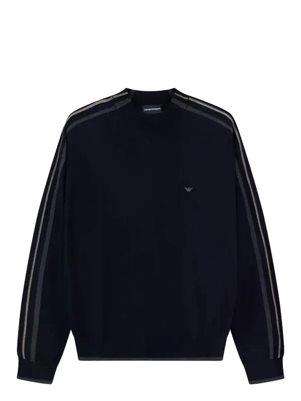 Emporio Armani Stripe-detail Sweater - Blue