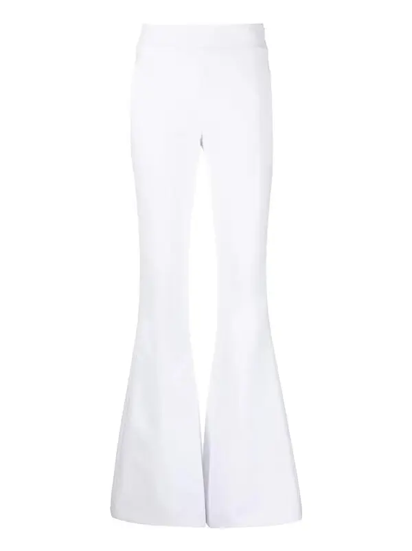 GENNY Zipped Flared Trousers - White