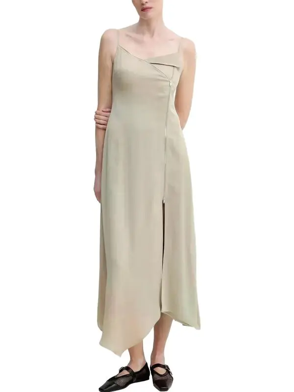 Nanushka Asymmetric Zip-up Dress - Neutrals