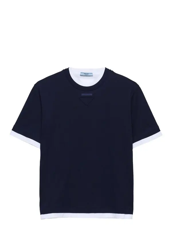 Prada Cotton Layered T-shirt - Blue