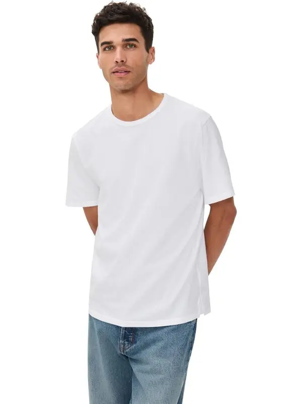 Vince Garment Dye Short Sleeve Crew Tee - Optic White