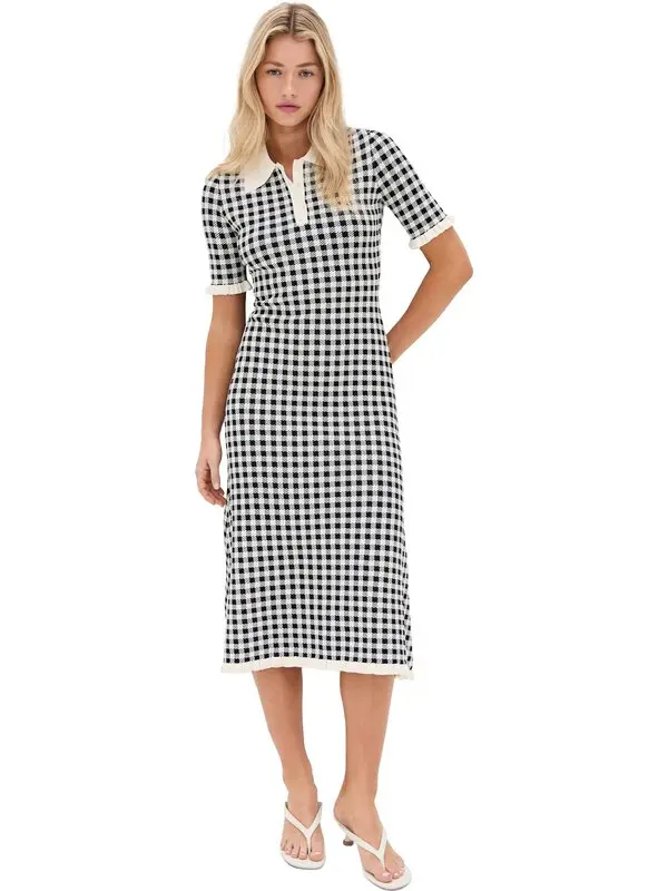 Sea Saige Gingham Knit Midi Dress - Multi