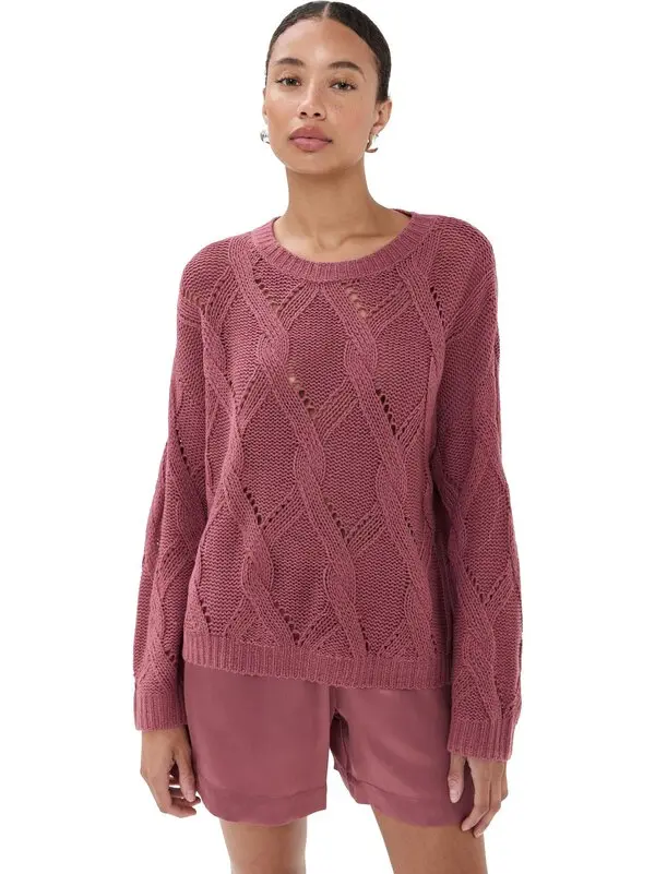 Sablyn Gia Slouchy Cashmere Crew Neck Sweater - Desert Bloom