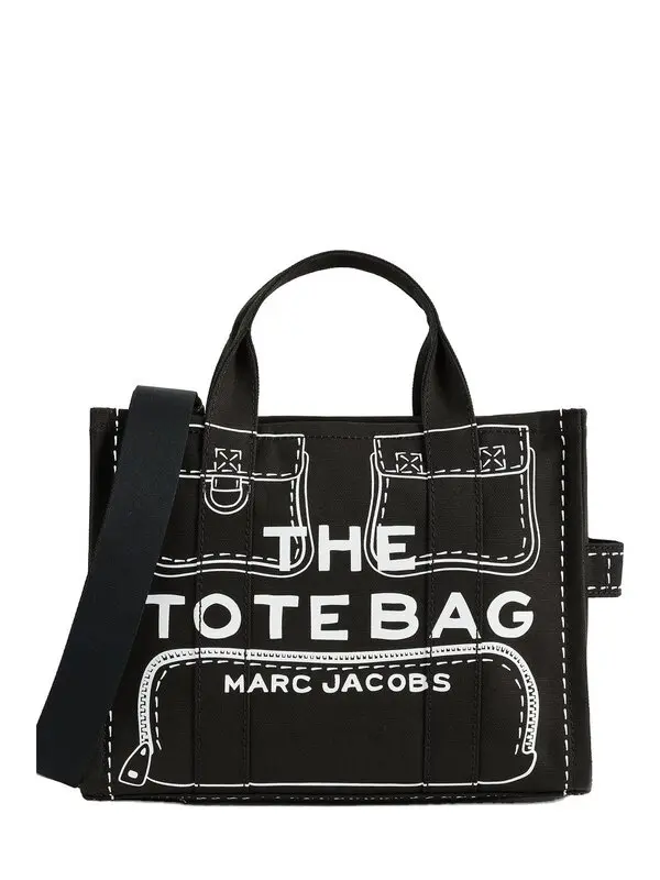 Marc Jacobs The Trompe L'oeil Cargo Canvas Medium Tote Bag - Black