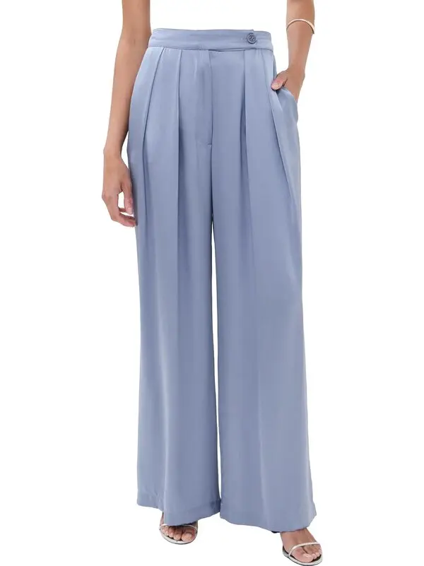 Sablyn Brooklyn C High-rise Double Pleat Trousers - Dusty Periwinkle