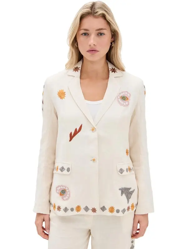 Carolina K Vera Blazer - Ivory Embroid