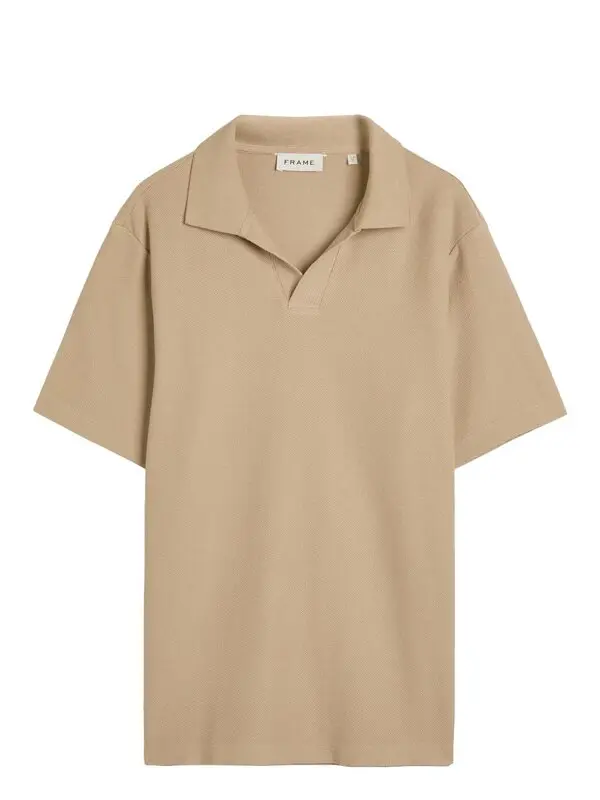 FRAME Piqué Cotton Polo Shirt - Khaki