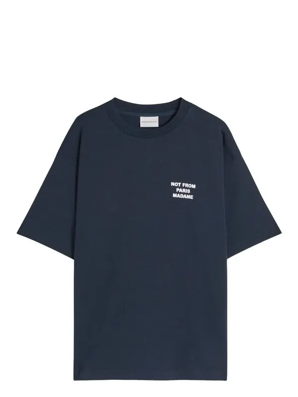 Drole De Monsieur Nfpm Printed Cotton T-shirt - Navy