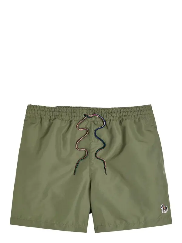 Paul Smith Zebra-appliquéd Shell Swim Shorts - Green