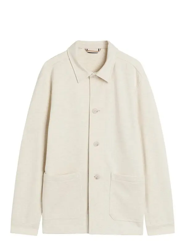 BOSS Mélange-knit Cotton-blend Jacket - Beige