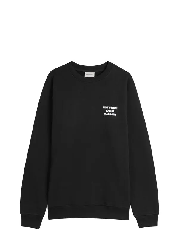 Drole De Monsieur Nfpm Logo Cotton Sweatshirt - Black