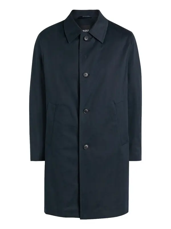 Hugo Boss Stretch-cotton Trench Coat - Navy