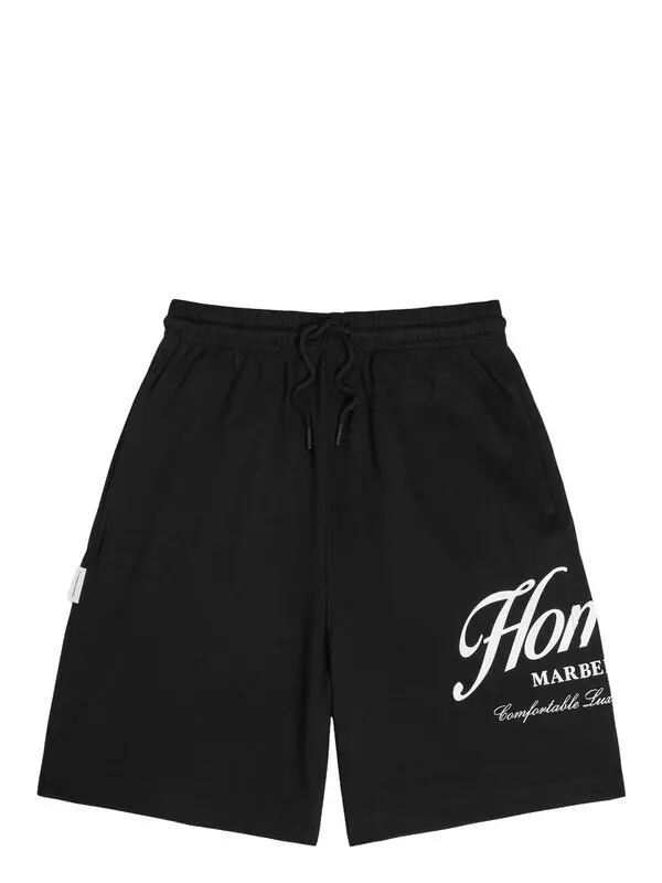 HOMIES MARBELLA Essentials Logo-print Stretch-cotton Shorts - Black