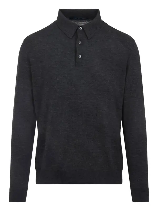 Kiton Long-sleeved Polo Shirt - Grey