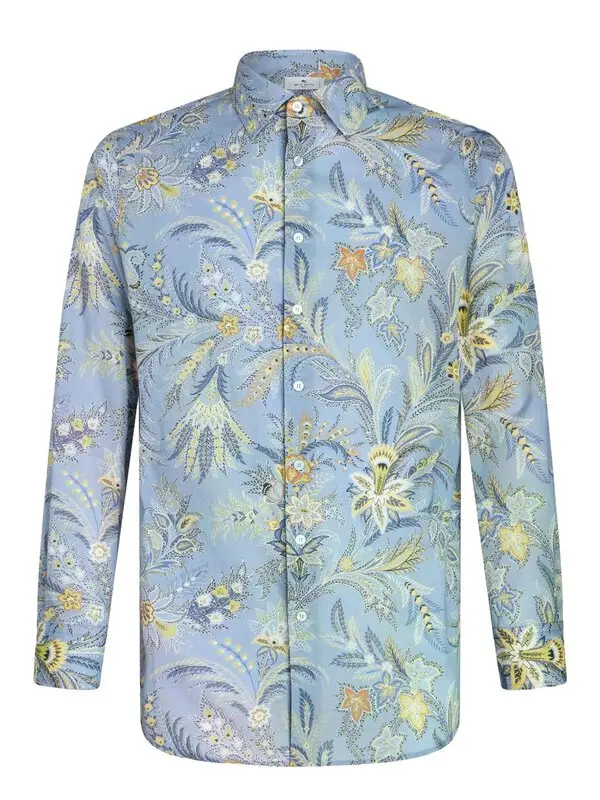 Etro Paisley-print Cotton Shirt - Blue
