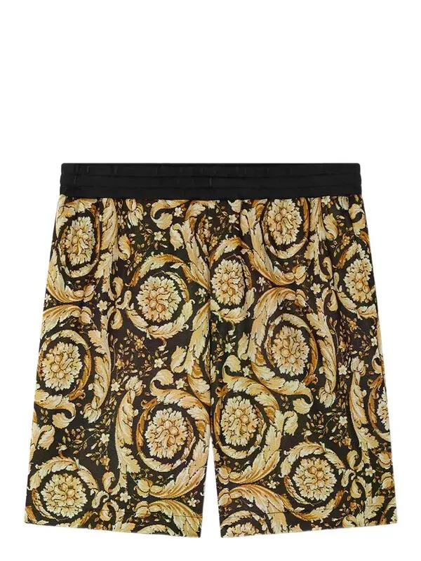Versace Barocco Jacquard Track Shorts - Black