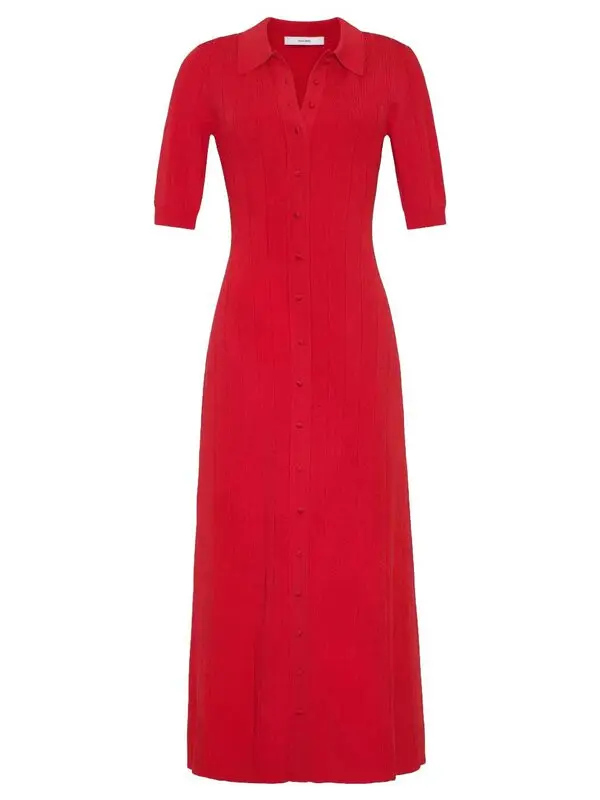 Adam Lippes Fenwick Midi Dress - Red