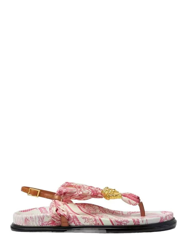 Versace Underwater Barocco La Medusa Sandals - Pink