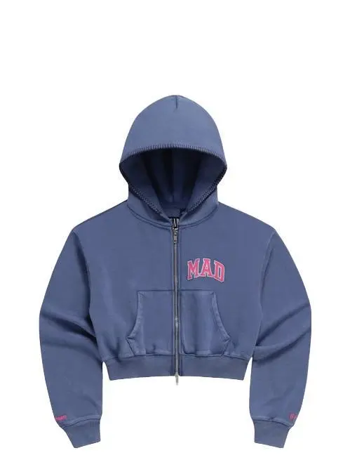 Gap X Madhappy Cropped Full-zip Hoodie - Navy Blue
