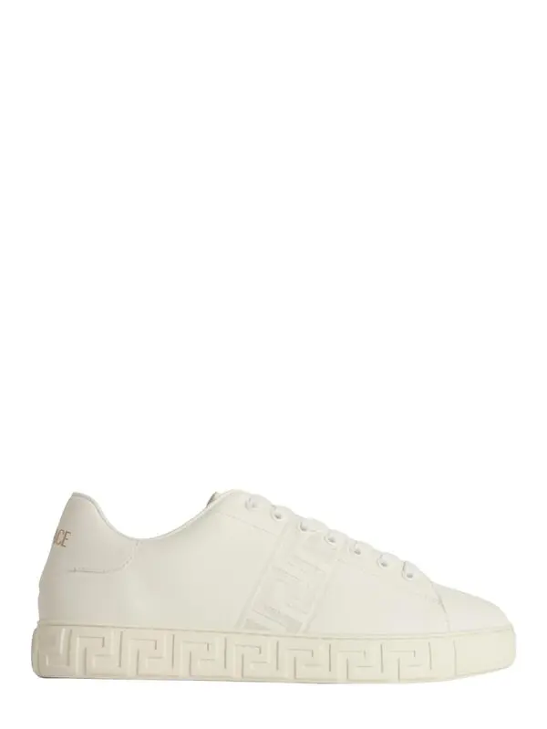 Versace Embroidered Greca Sneakers - White