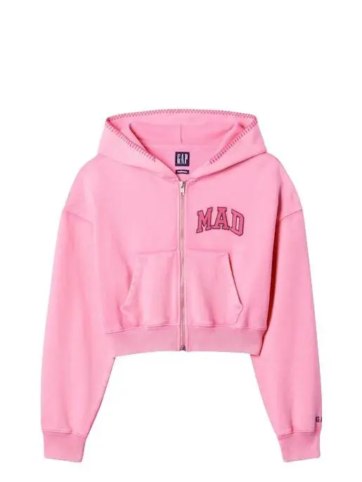 Gap X Madhappy Cropped Full-zip Hoodie - Pink