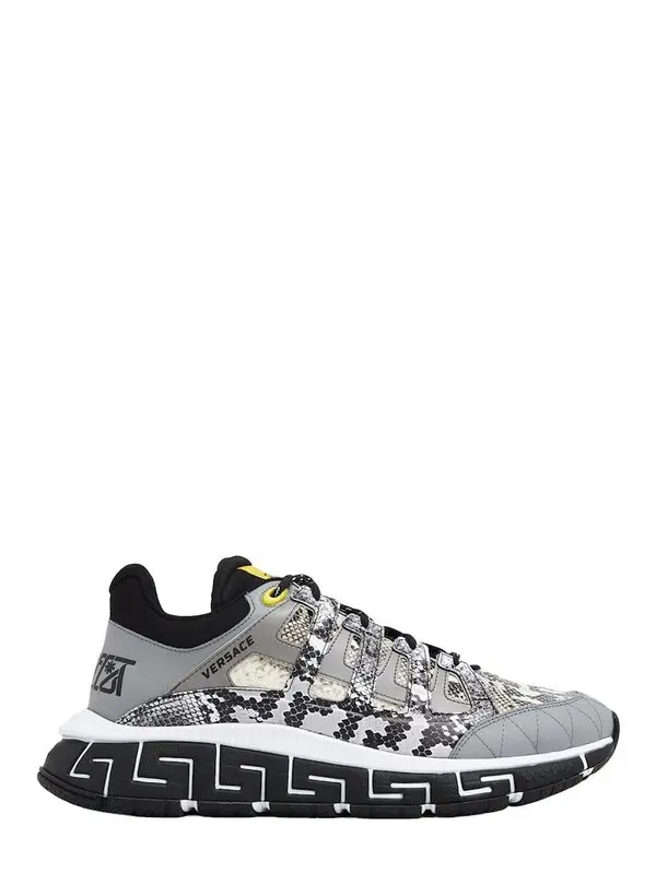 Versace Trigreca Snakeskin Sneakers - Grey