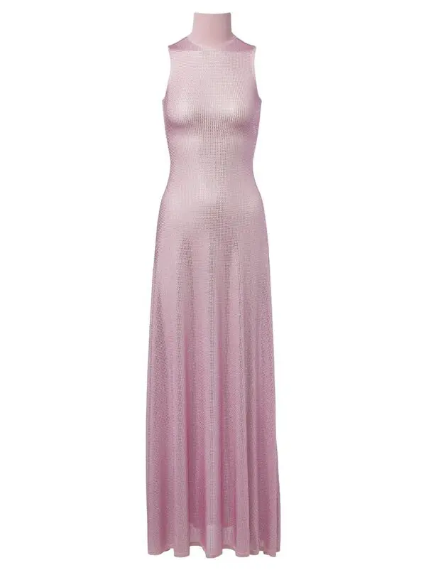 David Koma Ruched Sequined Maxi Dress - Pink