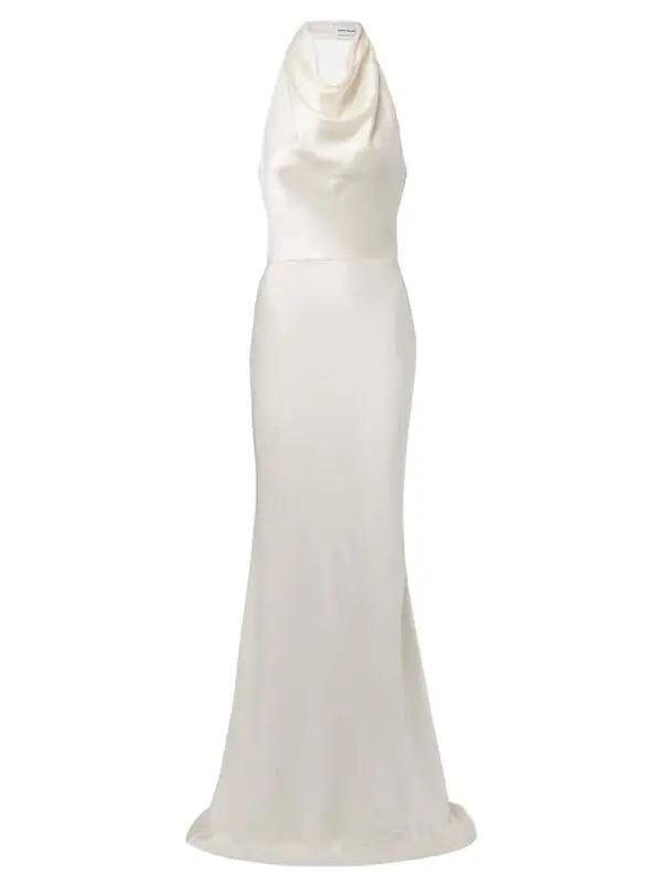 Rebecca Vallance Bridal Attia Halterneck Silk Gown - White