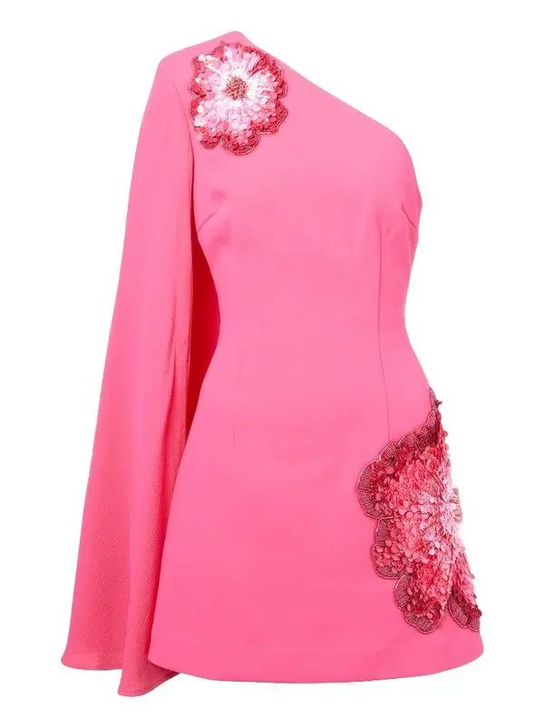 Rebecca Vallance Layana Caped Embellished Minidress - Pink