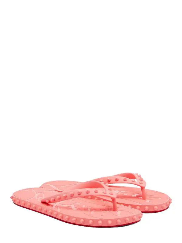 CHRISTIAN LOUBOUTIN Super Loubi Flip Spiked Thong Sandals - Pink