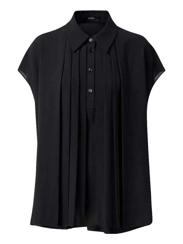 JOSEPH Antin Plissé Top - Black