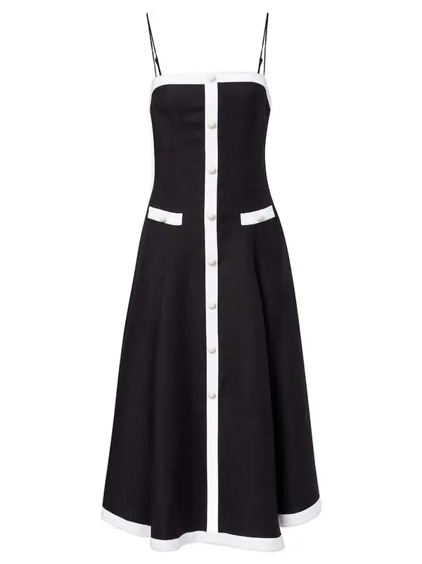 Simkhai Cordelia Linen-blend Midi Dress - Black