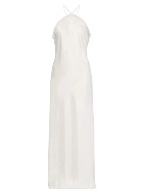 Rixo Harlan Lace-trimmed Satin Slip Dress - White