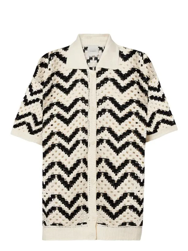 Varley Anais Crochet Cotton Polo Shirt - Multicoloured