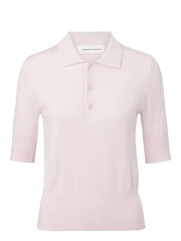 EXTREME CASHMERE X N°351 Park Cotton And Cashmere Polo Shirt - Pink