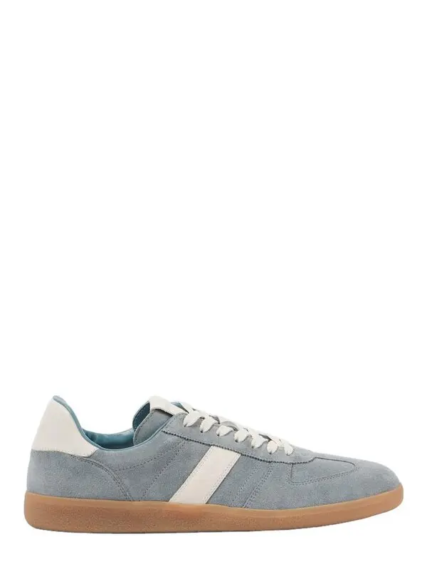 TOM FORD Archer Leather-trimmed Suede Sneakers - Blue