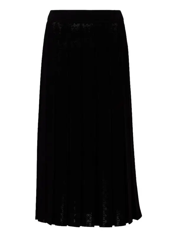 Tory Burch Pleated Midi Skirt - Black